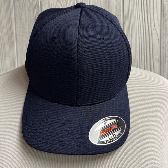 Flexfit | Accessories | Flexfit Solid Navy Blue Baseball Hat Cap | Poshmark